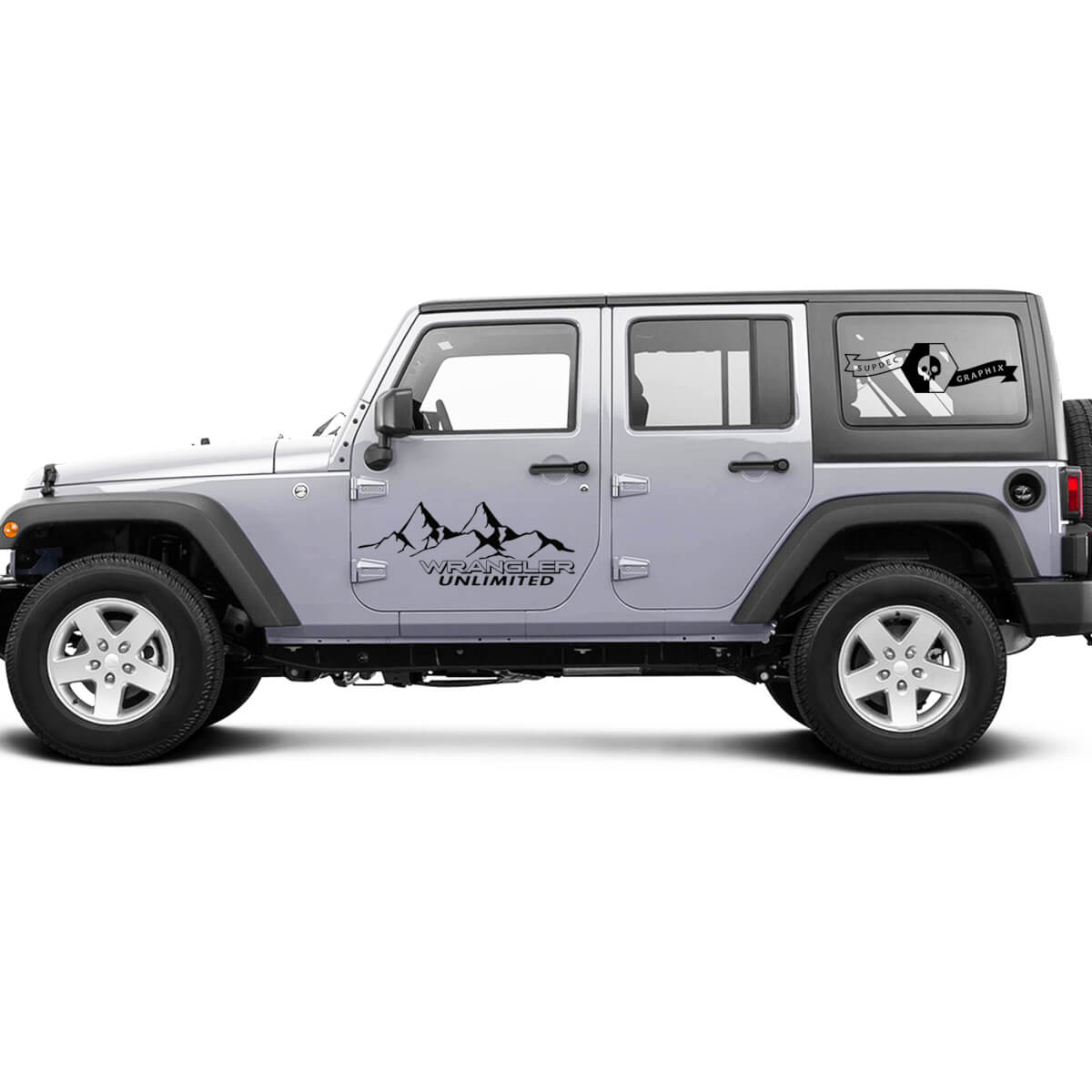 2 New JEEP Wrangler Unlimited Door Decal Sticker 4x4 off-road Mountains ...